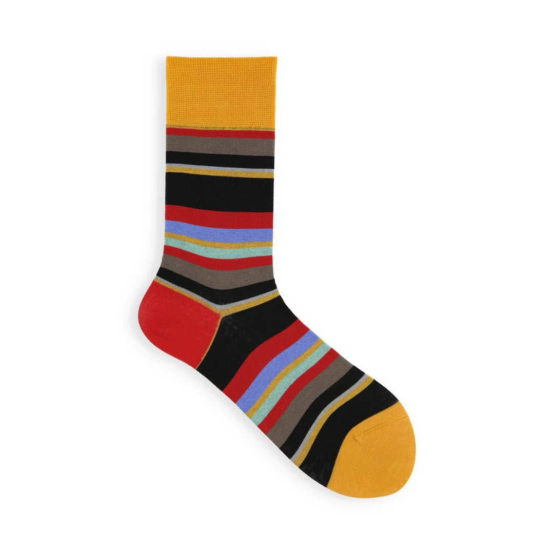 Tabio 021140906 Multi-border socks Gold – Tonari shop